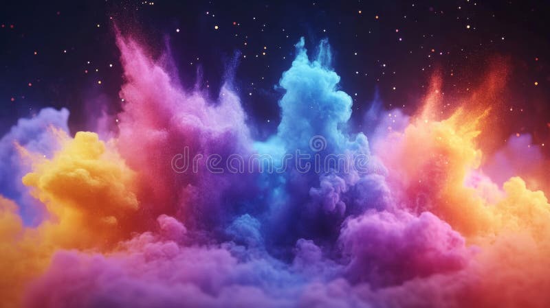 Vibrant Colorful Powder Explosion Abstract Art Stock Illustration ...