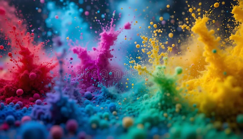 Vibrant Colorful Powder Explosion Art Background Stock Illustration ...