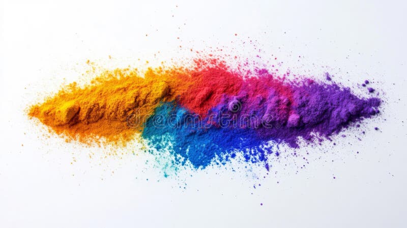 Vibrant Colorful Powder Explosion on White Background Stock ...