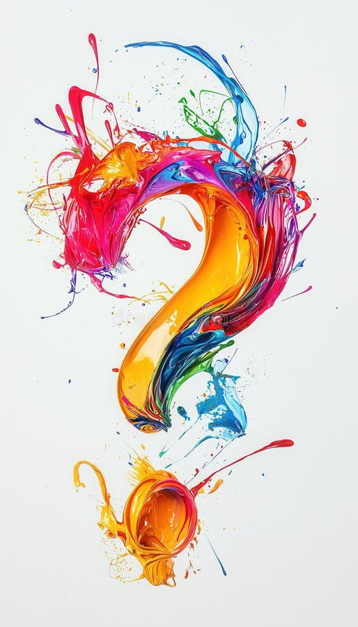 Vibrant Colorful Question Mark Design for Artistic Abstract Concepts ...