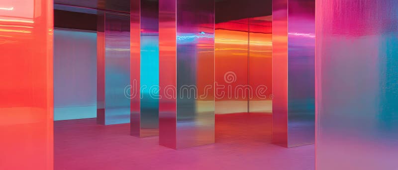 Vibrant and Colorful Reflections in Anodized Aluminum Textures Stock ...