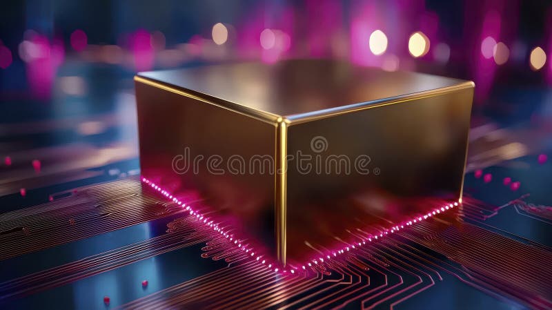 Abstract Representation of a Modern Computer Chip Surrounded by ...