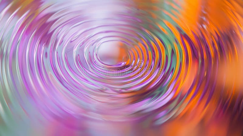 Vibrant Colorful Ripples are Expanding Outwards on a Water Surface ...