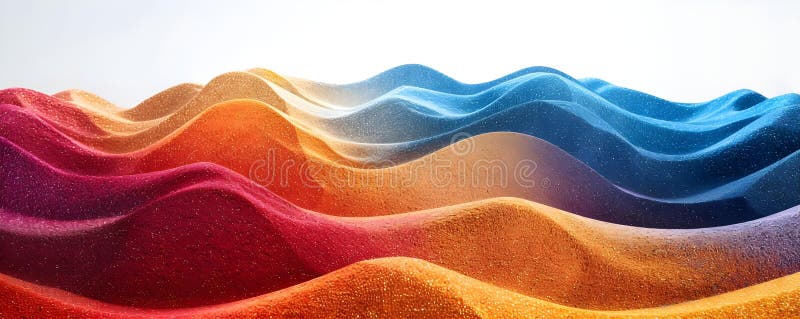 Vibrant Colorful Sand Art on Clean White Background. Concept Sand Art ...