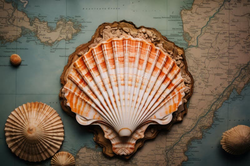Vibrant Colorful Shell Map. Generate Ai Stock Photo - Image of color ...