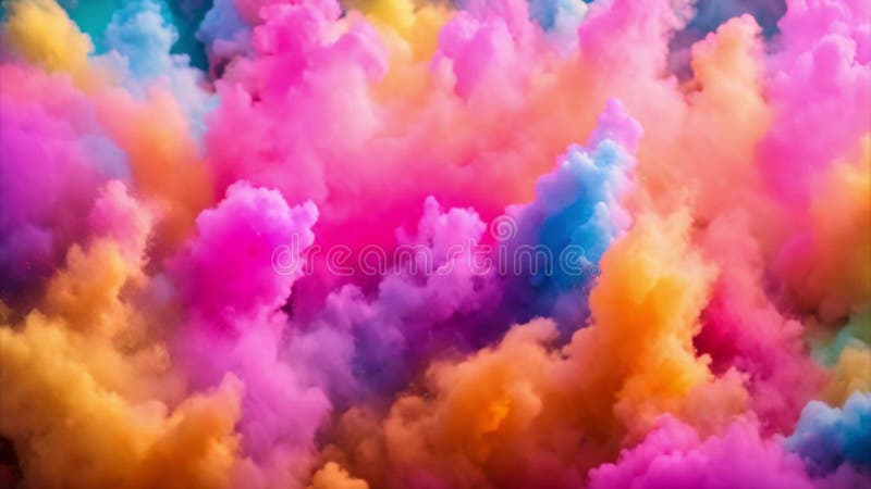 Vibrant Rainbow Colored Smoke Explosion Stock Video - Video of nature ...