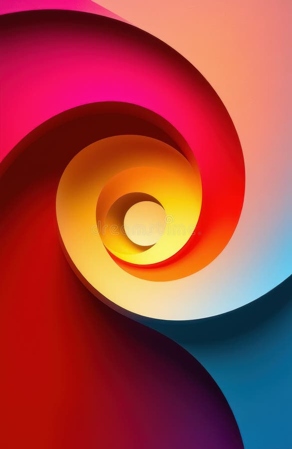 Vibrant Gradient Spiral Blue Orange Tones Stock Photos - Free & Royalty ...