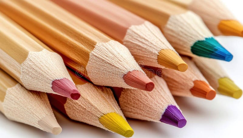 A Vibrant and Colorful Stack of Assorted Colored Pencils is Resting on ...