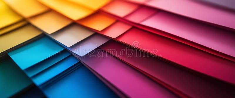 Vibrant Colorful Stacked Paper Sheets in Rainbow Spectrum Stock ...