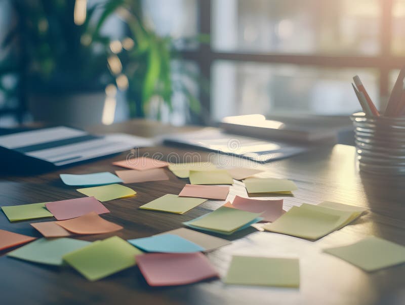 Sticky Notes Office Work Post-its Paper Supplies Stock Illustration ... Sticky Notes Office Work Post-its Paper Supplies Stock Illustration ...