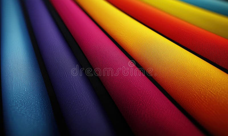 Vibrant Colorful Textiles Displaying Rich Textures Patterns Stock ...