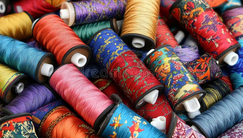 Vibrant Colorful Thread Spools Background Texture High Quality Image ...