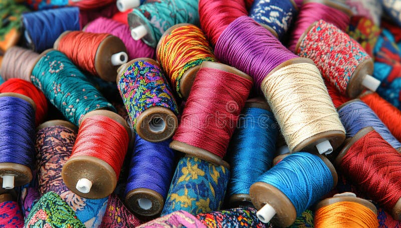 Vibrant Colorful Thread Spools Background Texture High Quality Image ...