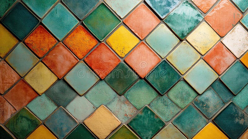 Vibrant Colorful Tile Pattern Stock Illustration - Illustration of ...