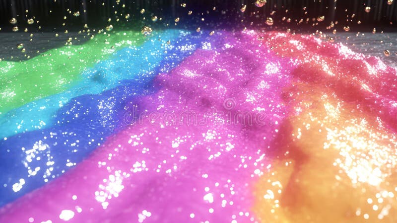 Rainbow Liquid Glitter Texture, Sparkling Colorful Slime Stock ...