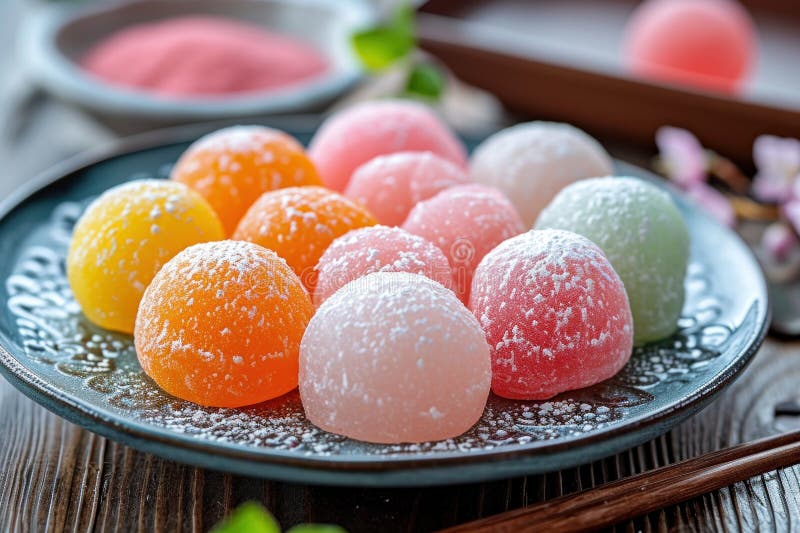 The Vibrant and Colorful World of Mochi Stock Illustration ...