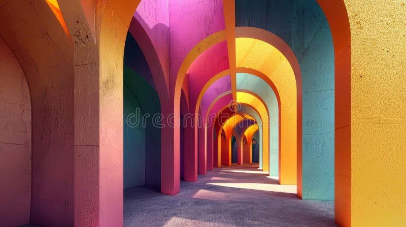 Vibrant Colors Accentuate the Interlocking Arches in a Striking Way ...