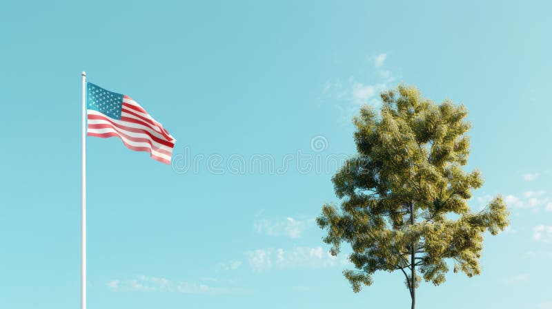 The Vibrant Colors of the American Flag Ripple Gracefully in the Wind ...