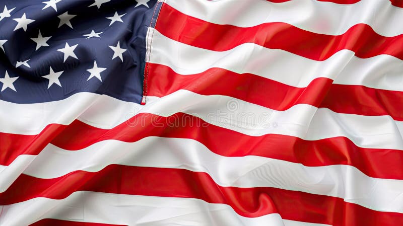 The Vibrant Colors of the American Flag Ripple Gracefully in the Wind ...