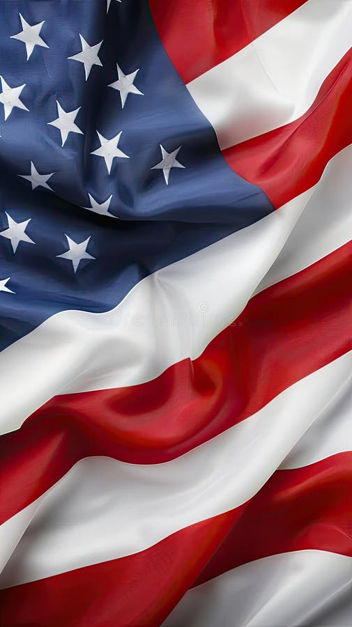 The Vibrant Colors of the American Flag Ripple Gracefully in the Wind ...