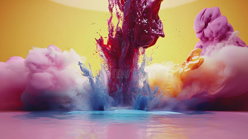 Vibrant Colors Burst in a Fluid Explosion Stock Photo - Image of ...