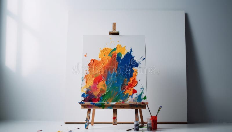 Vibrant Colors on Canvas, Artist Imagination Flows Generated by AI ...