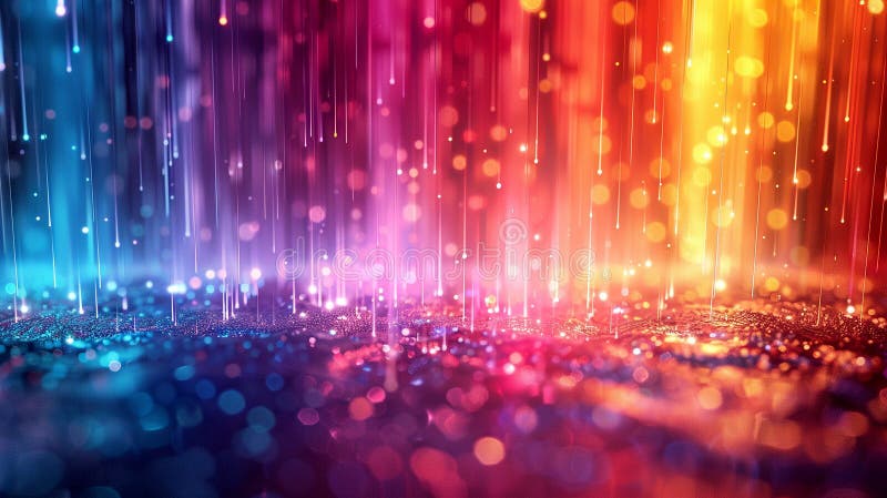Beautiful Abstract Colorful Rain Effect with Shimmering Light in the ...