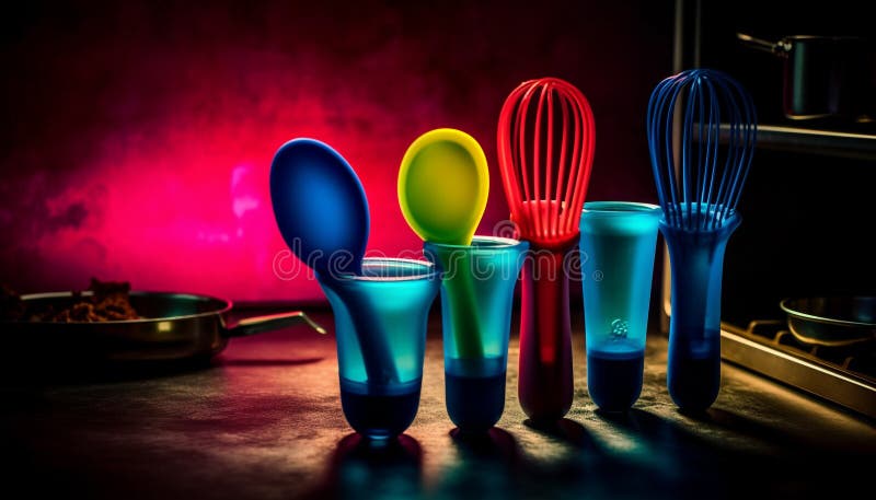 Vibrant Colors of Cocktails in Glass Containers Generated by AI Stock ...