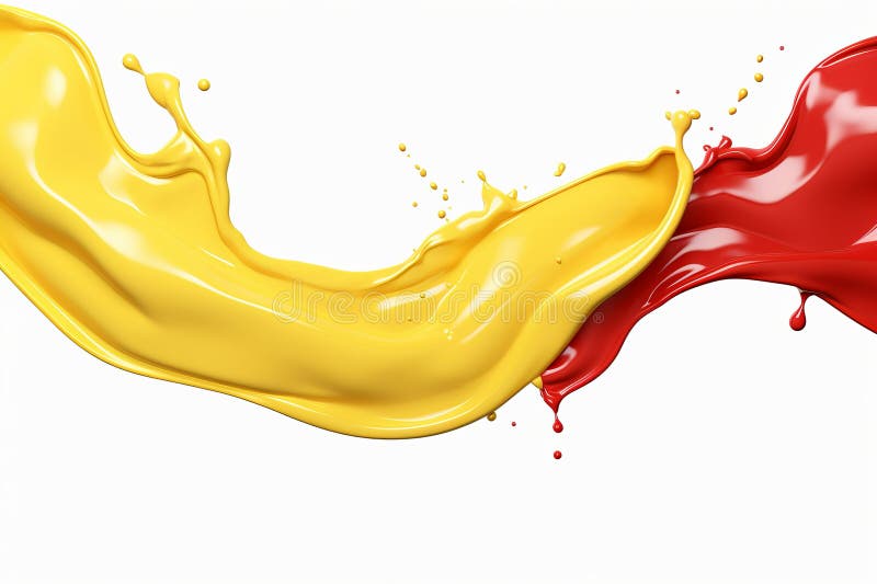 Vibrant Colors Collide in an Artistic Splash of Red and Yellow Paint ...