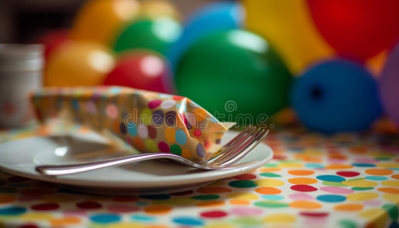 Vibrant Colors Decorate Table for Celebration Event Generated by AI ...