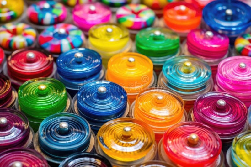 Vibrant Colors of Different Yo-yo Parts on Display Stock Illustration ...