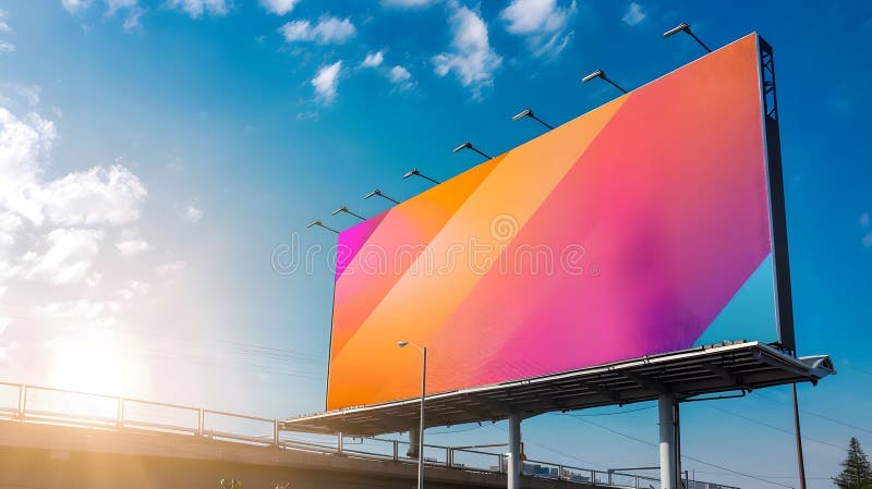 Vibrant Colors Dominate Giant Billboard Advertising Space Under a Sunny ...
