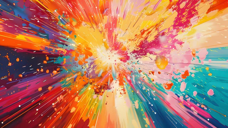 Vibrant Colors Explode in Abstract Art, a Dynamic Burst of Hues and ...