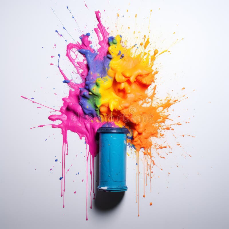 Vibrant Colors Explode: a Captivating Pop-inspired Paint Can Splash ...