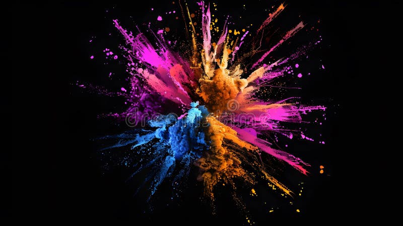 Vibrant Abstract Painting Dynamic Explosion Color Bold Design Element ...