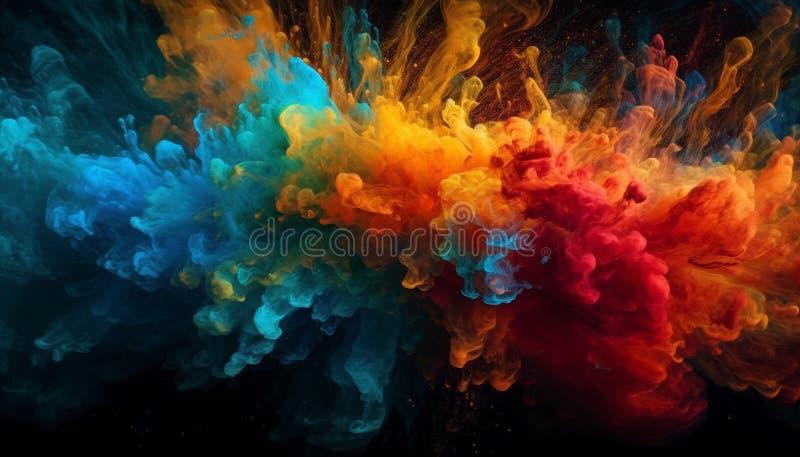 Vibrant Colors Explode in a Futuristic Galaxy Backdrop Illustration ...