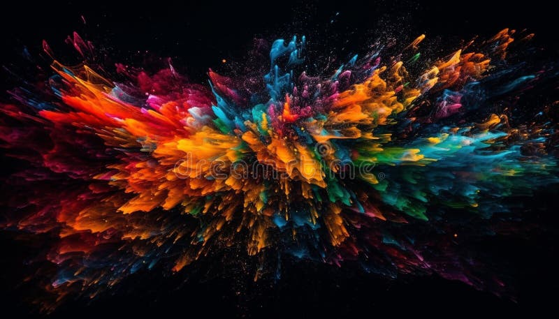 Vibrant Colors Exploding in Abstract Futuristic Chaos Generated by AI ...