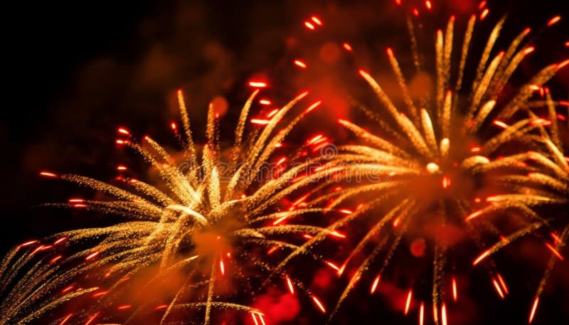 Vibrant Colors Exploding in Bright Firework Display Generated by AI ...