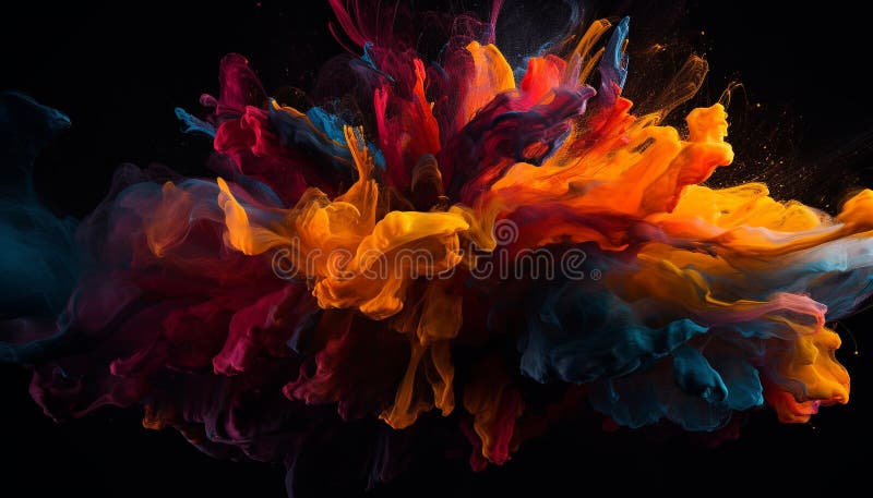 Vibrant Colors Exploding in Chaotic Abstract Design Generated by AI ...