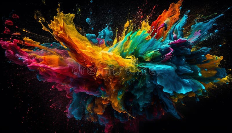 Vibrant Colors Exploding in Chaotic Abstract Motion Generated by AI ...