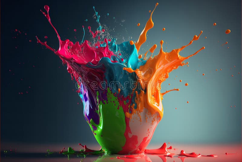 Vibrant Colors Exploding in a Dynamic Splash Stock Illustration ...
