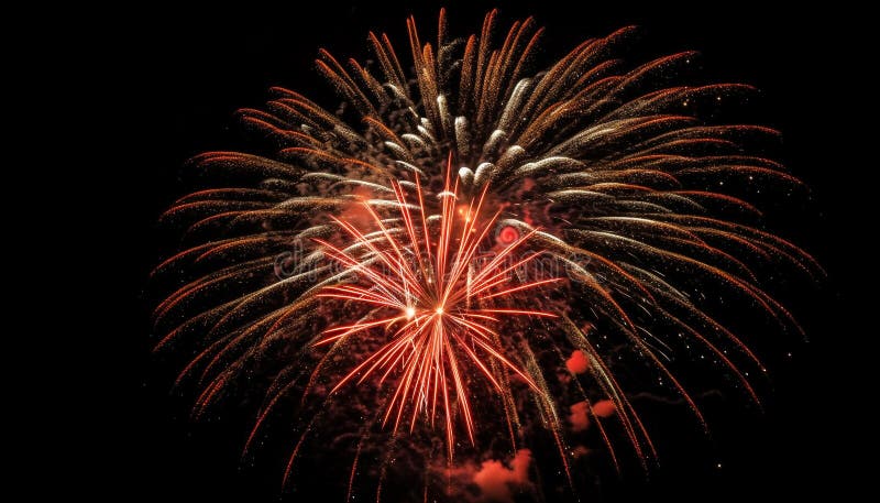 Vibrant Colors Exploding in Firework Display Celebration Generated by ...