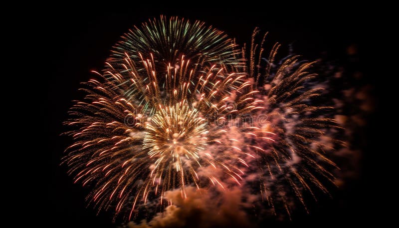 Vibrant Colors Exploding in a Firework Display Generated by AI Stock ...