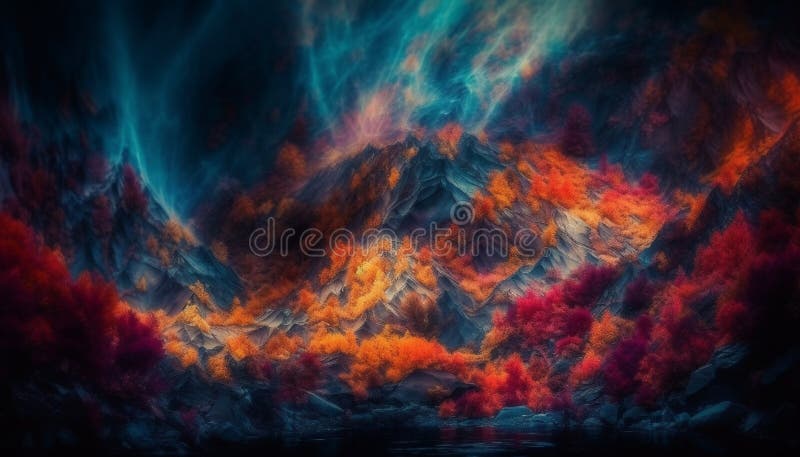 Futuristic Galaxy Exploding in Vibrant Multi Colored Shapes Generated ...