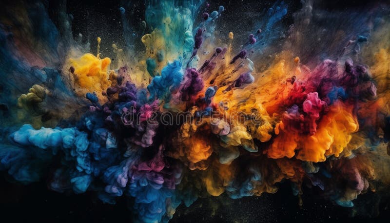 Vibrant Colors Exploding in a Futuristic Galaxy Generated by AI Stock ...