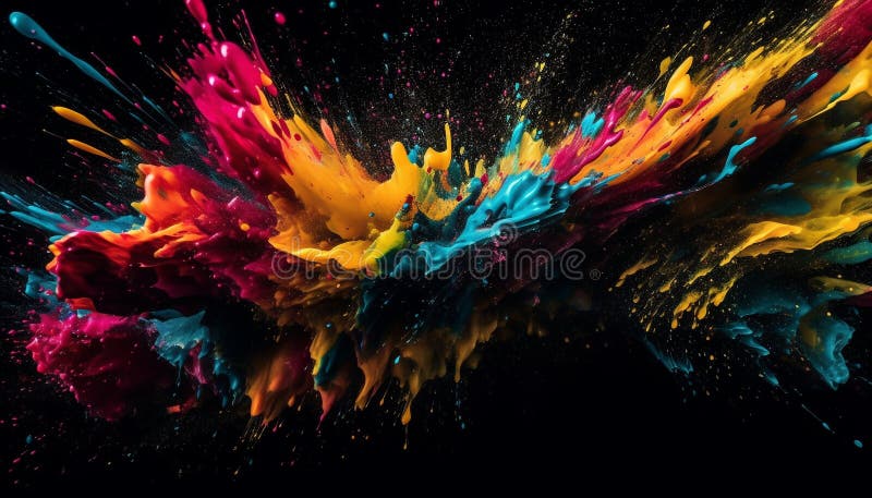 Vibrant Colors Exploding in a Galactic Backdrop Generated by AI Stock ...