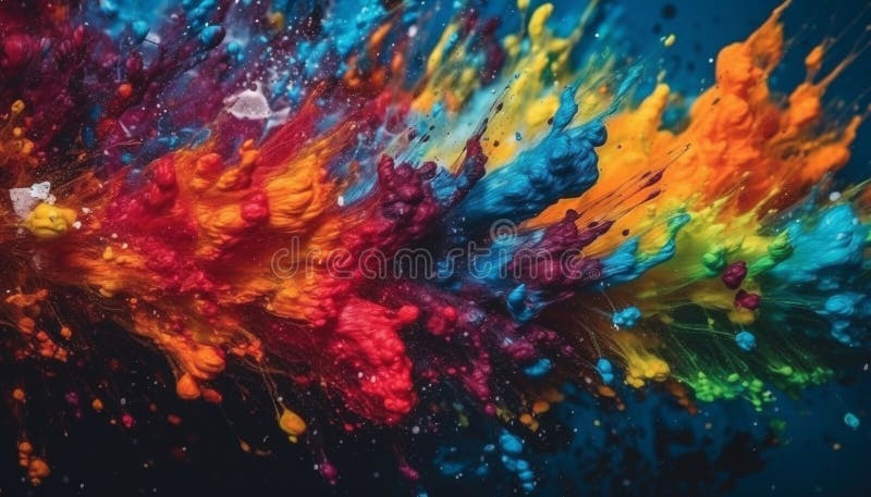 Vibrant Colors Exploding in a Galactic Celebration Generated by AI ...