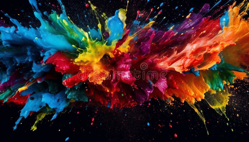 Vibrant Colors Exploding in a Galaxy Celebration Generated by AI Stock ...