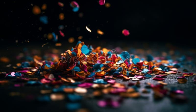 Vibrant Colors and Falling Confetti Create a Glowing Celebration ...