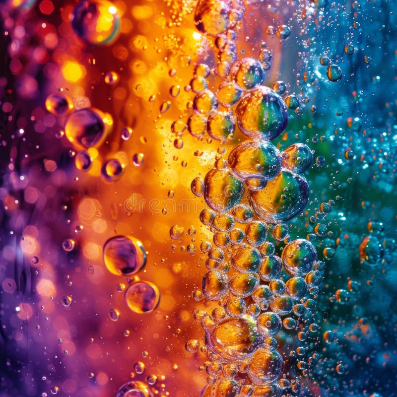 Vibrant Colors and Fizzing Bubbles Create a Lively and Dynamic ...